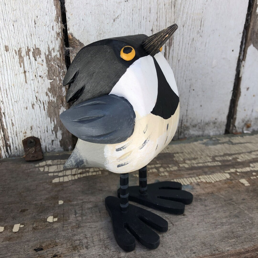 Woodcarving, Chickadee, Bird Art, Folkart, Handmade, Birds, Bird ...