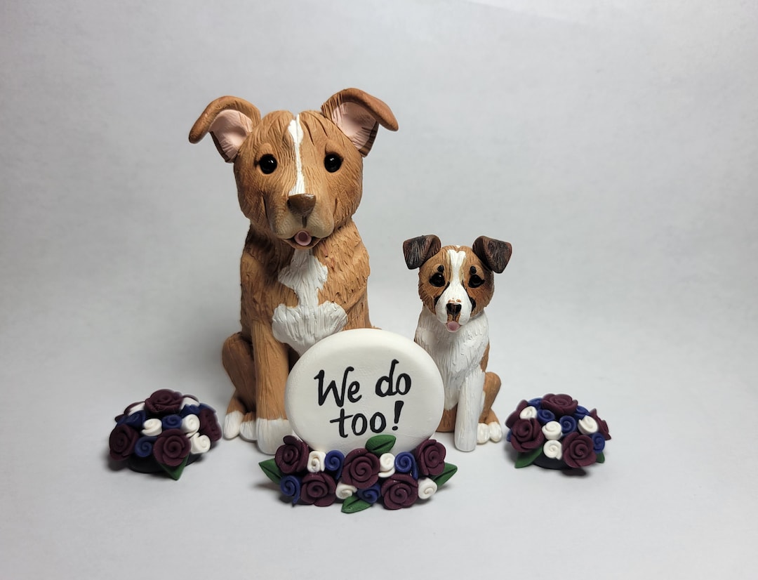 Custom Dog Cake Topper With Floral Sign and Bouquets, Custom Pet Cake ...
