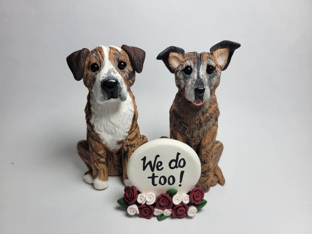 Two Custom Dog Cake Toppers, Custom Pet Cake Topper, Custom Dog Figure ...