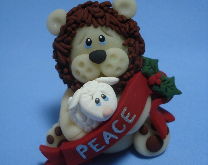 Lion and Lamb Clay Figurine - Etsy
