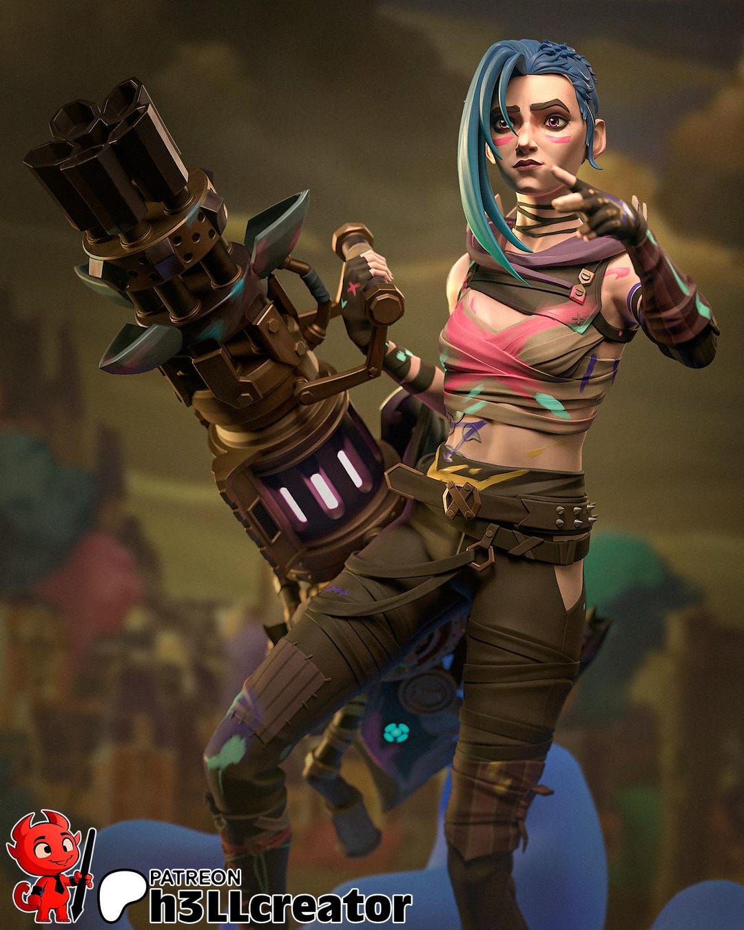 Fractured Symbol Jinx Arcane League of Legends | 12k High Resolution 3D ...