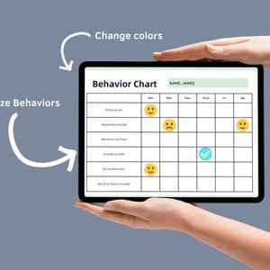 Editable Weekly Behavior Chart: Kids Reward System (PDF & Canva) - Etsy