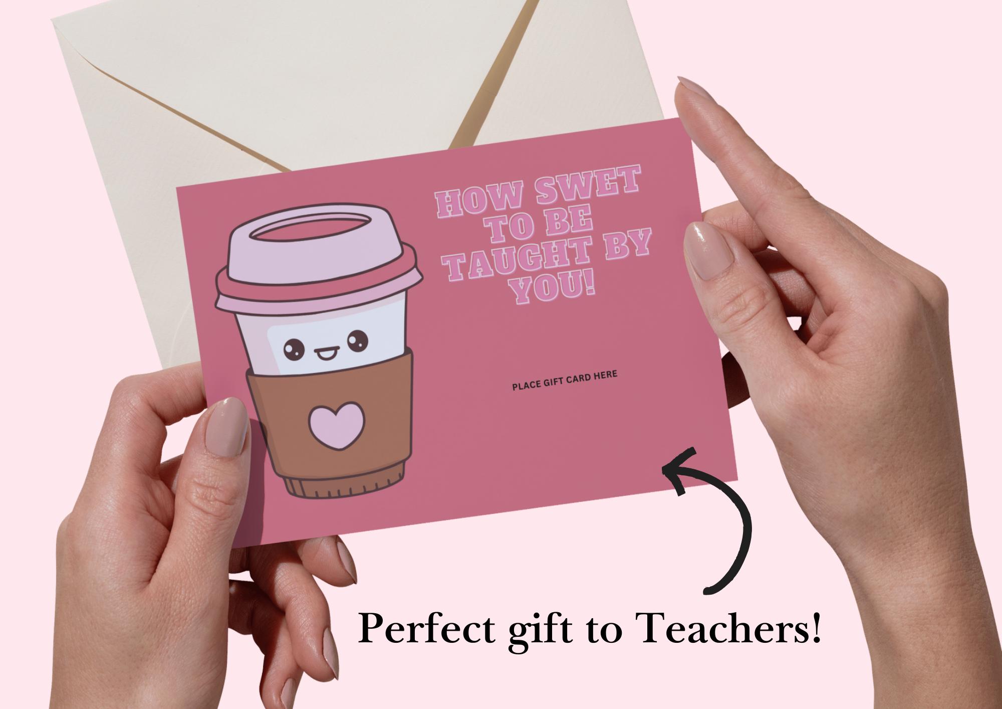 Teacher Valentine Card Printable Digital Download Gift Card Holder ...