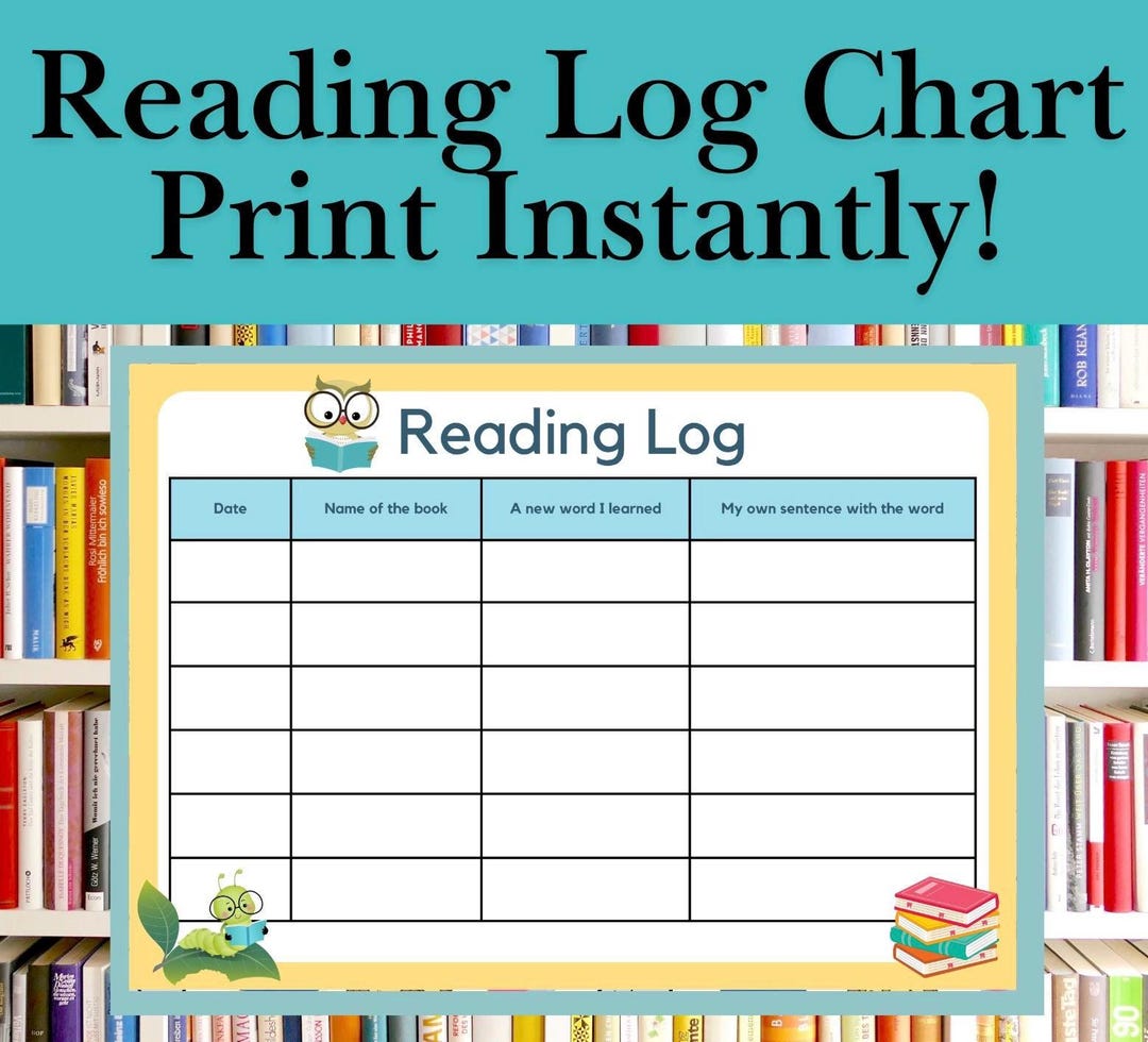 Kids Reading Log Chart: Printable Reading Tracker (PDF) - Etsy