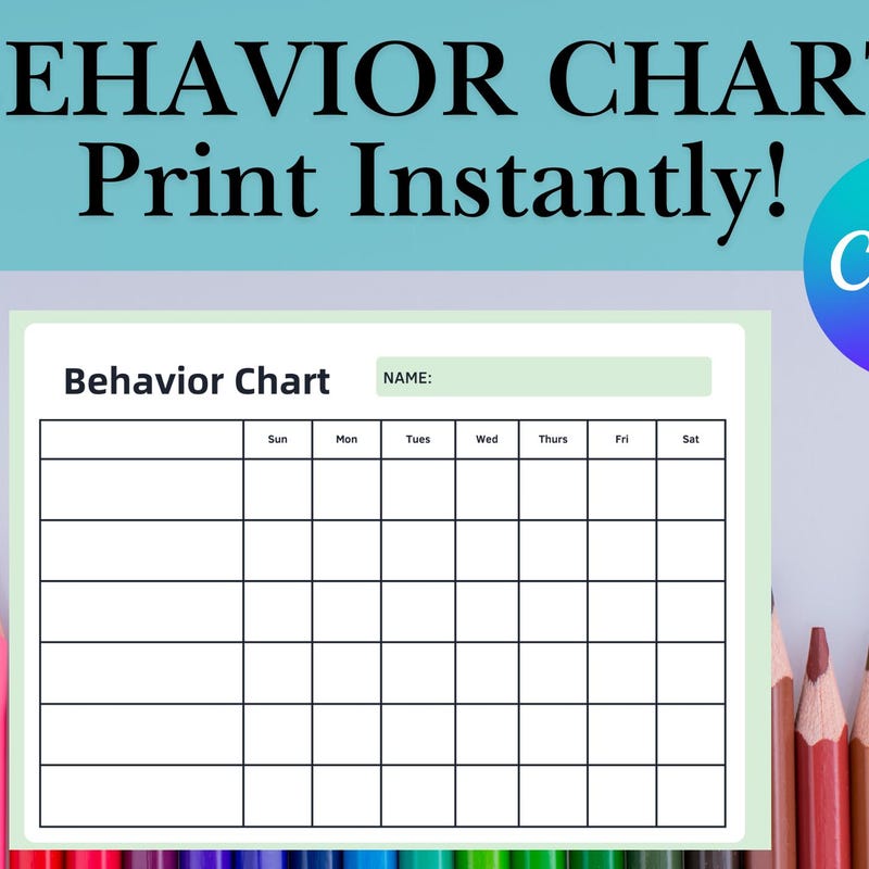 Behavior Chart - Etsy