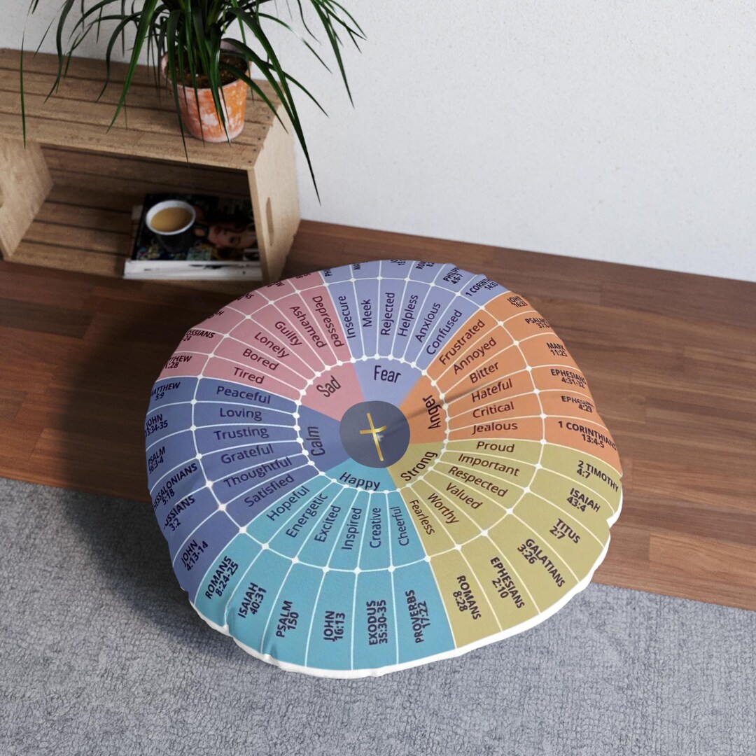 Bible Verse Emotional Wheel Christian Therapy Decor Cushion, Faith ...