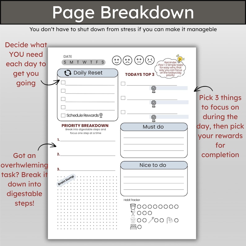 Life Planner for Daily Weekly Monthly Organization ADHD Undated Task ...
