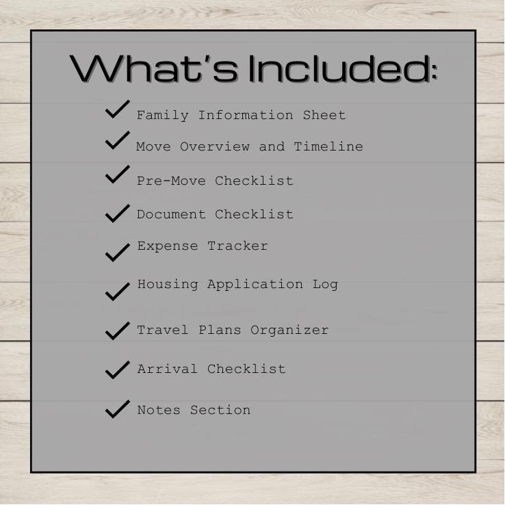 Military PCS Binder Printable | Moving Planner for Military Families ...