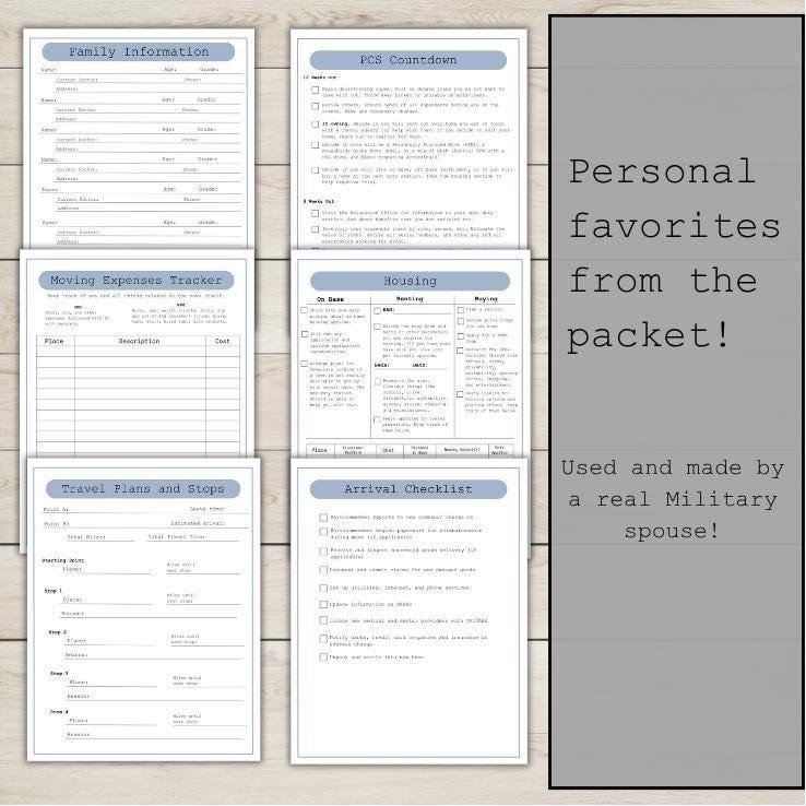 Military PCS Binder Printable | Moving Planner for Military Families ...