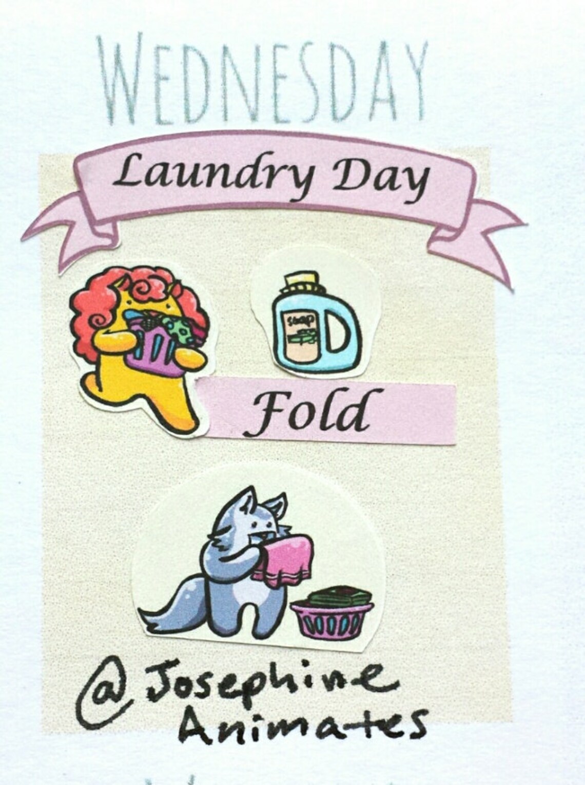 Kawakuma & Friends Laundry Day Planner Sticker bullet Journal BUJO ...