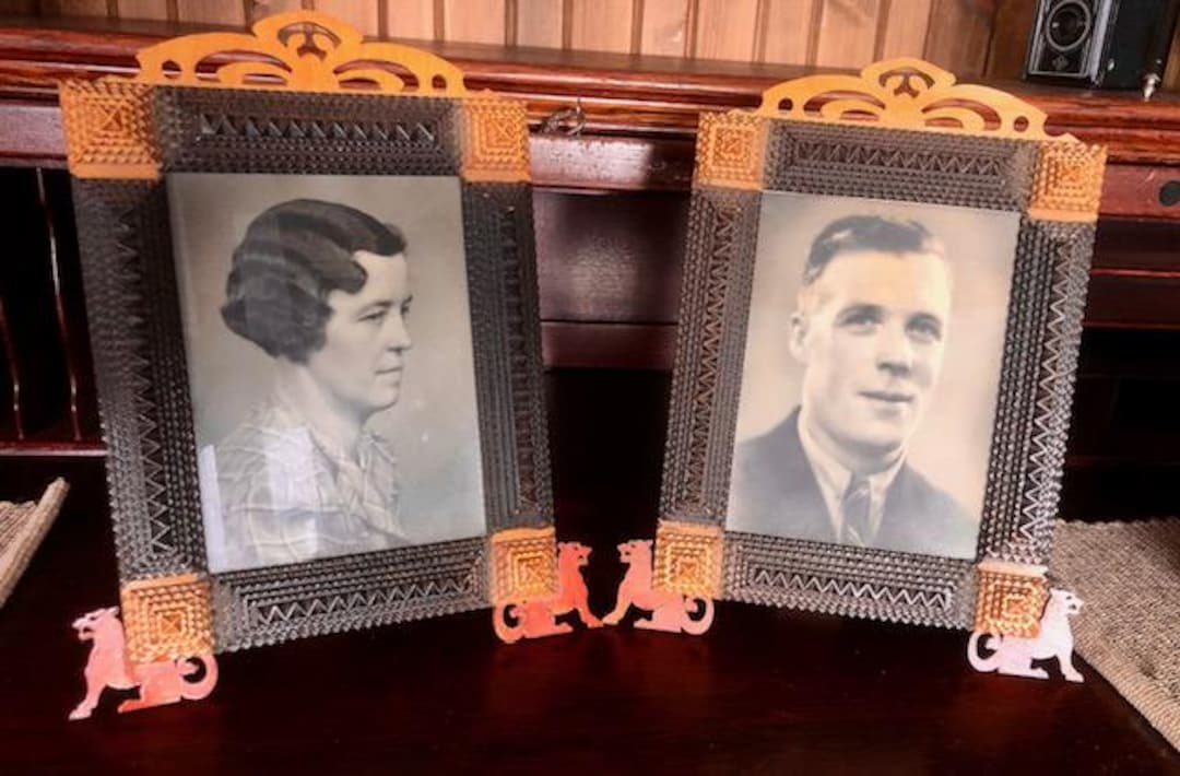 Tramp Art - Two Pieces of Photo Frames - Excellent Craftwork From 1930 ...