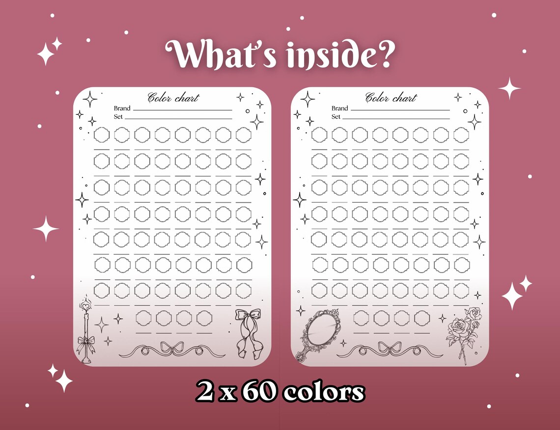 Coquette Alcohol Marker Swatch Chart: Printable Color Test Sheets (PDF ...