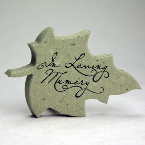 In Loving Memory Leaf Seed Paper Shape 3" X 2" Wildflower Green Lotka ...