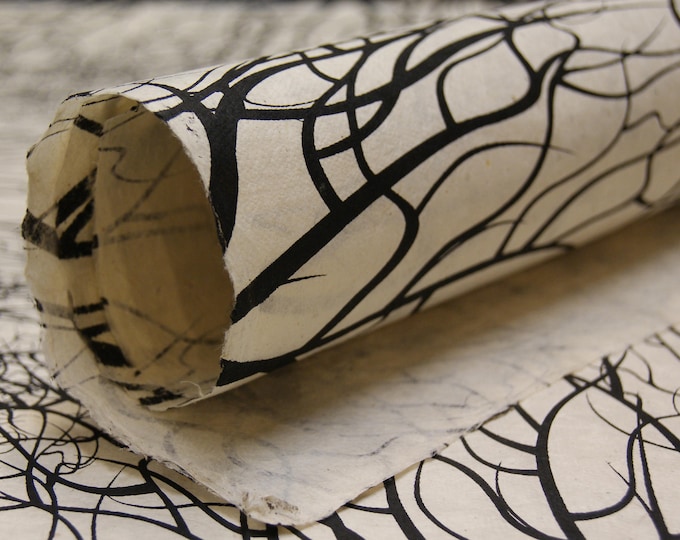 Tree Root Pattern Lotka Wrapping Paper Holiday Gift Wrap 3 Sheets Black ...