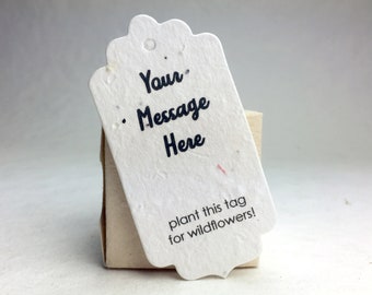Custom Personalized Seed Paper Gift Tag Add Your Message | Etsy