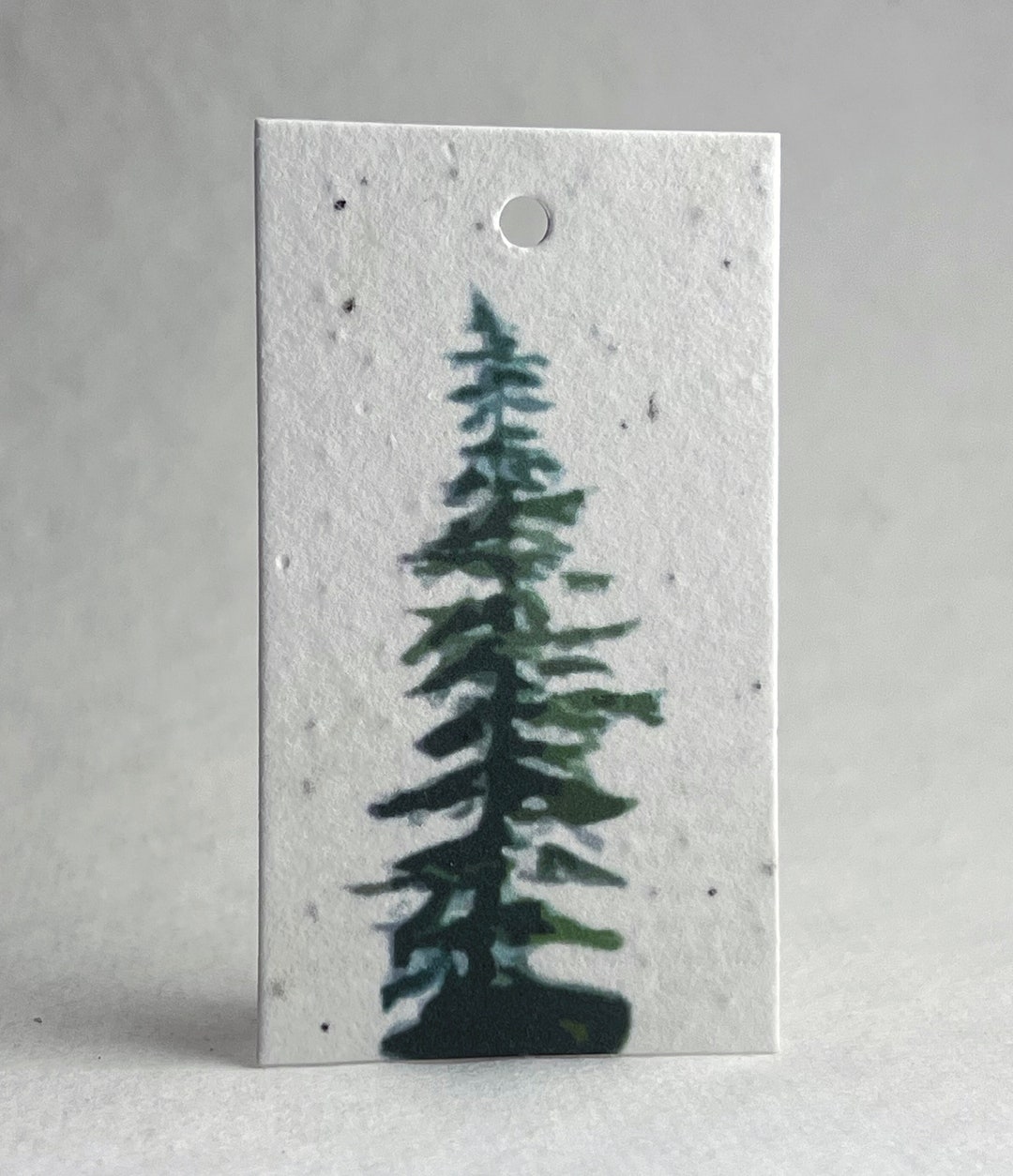 Green Tree Watercolor Seed Paper Gift Tags 2" Wide by 3.5" Tall Set of ...