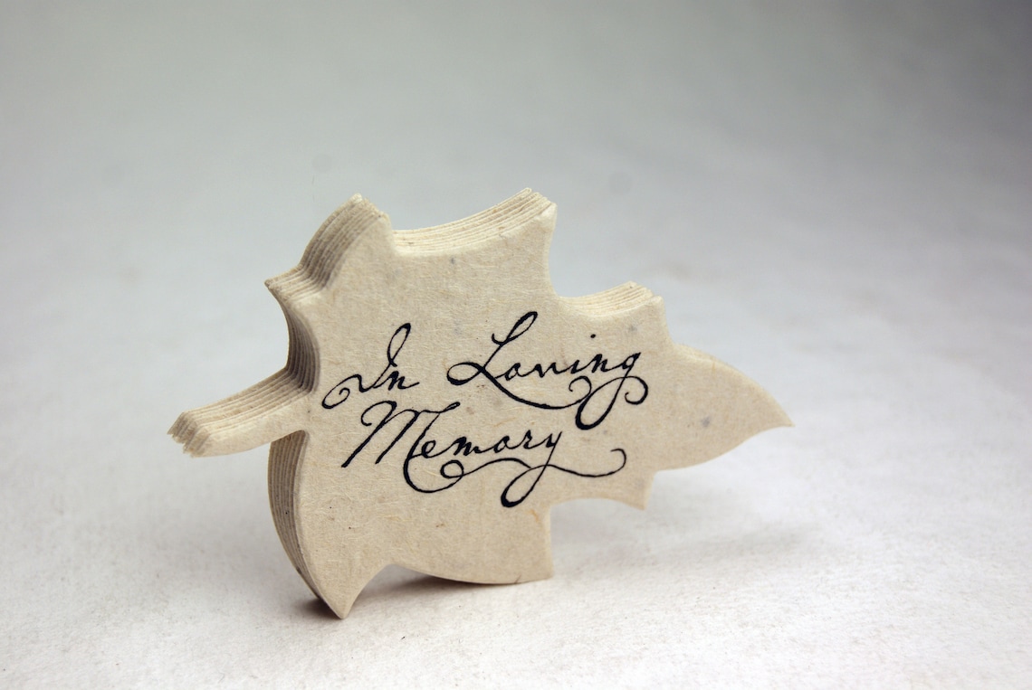 In Loving Memory Leaf Seed Paper Shape 3 x 2 | Etsy