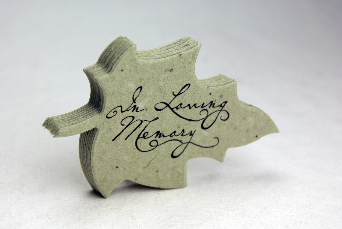 In Loving Memory Leaf Seed Paper Shape 3 X 2 - Etsy