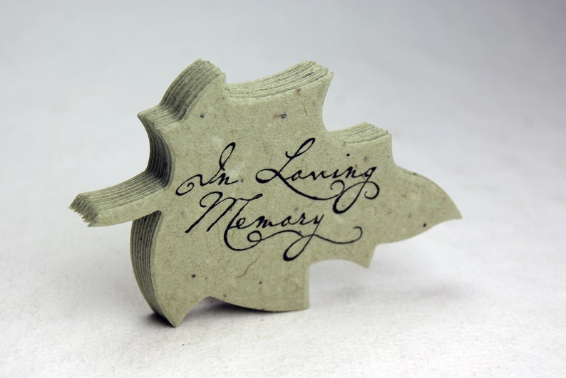 In Loving Memory Leaf Seed Paper Shape 3 x 2 | Etsy