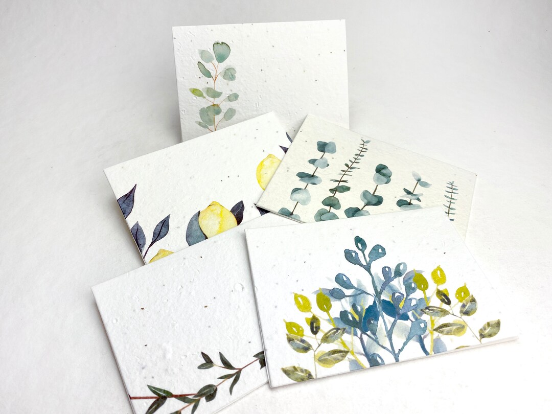 Greenery Cards - Mixed Set | Wildflower Seed Paper Handmade Blank ...