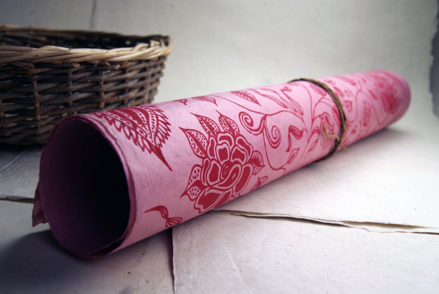 Retro Holland Dutch Pink Red Flower Pattern Handmade Wrapping - Etsy