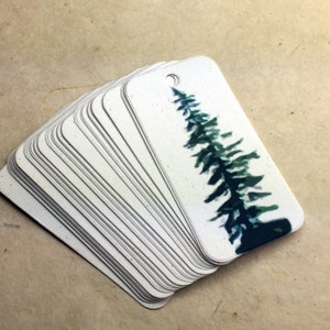 Green Tree Gift Tag Recycled Paper Hangtags 3" Long by 1.5" Wide ...