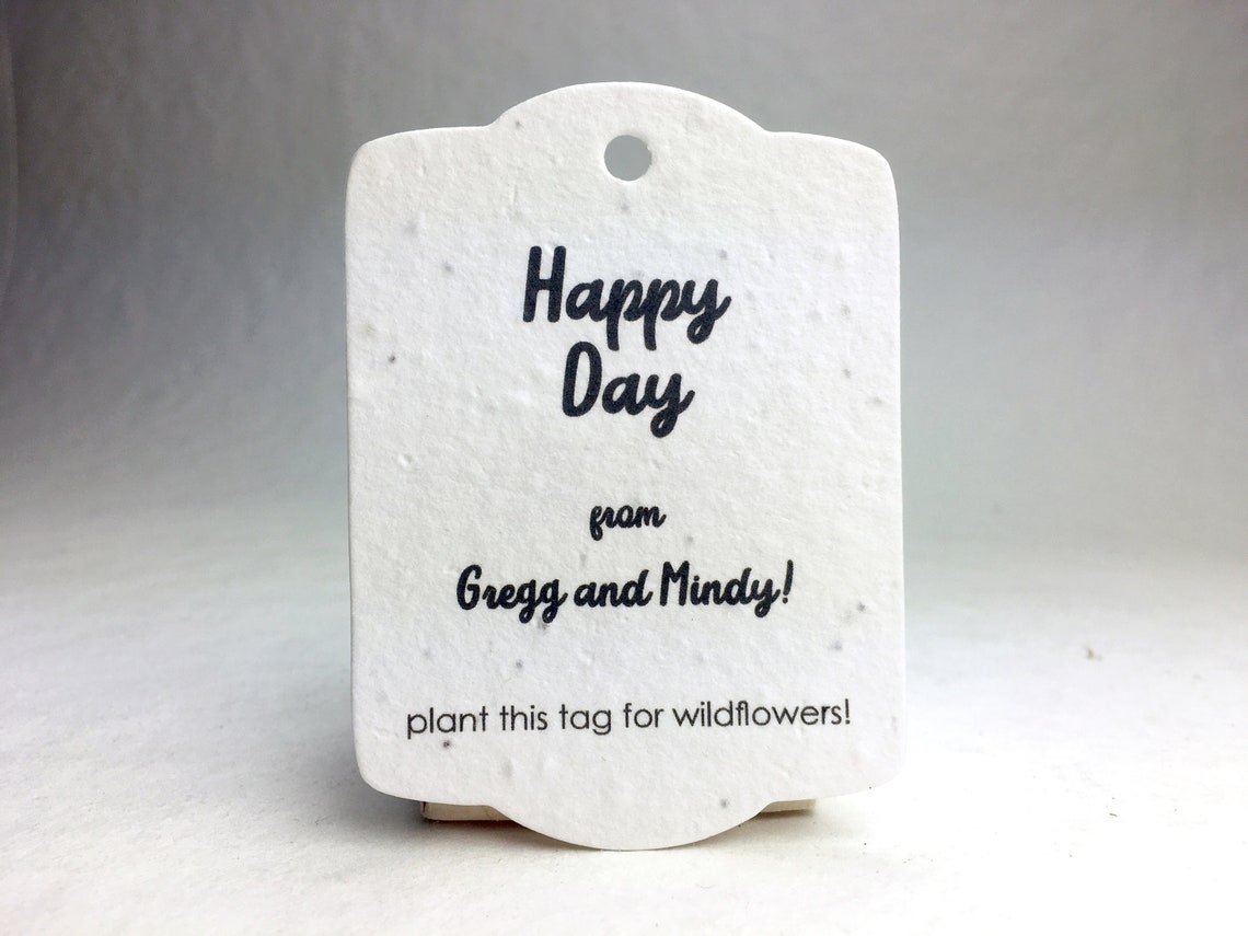 Personalized Seed Paper Tags Add Your Name 3.25 Wide - Etsy