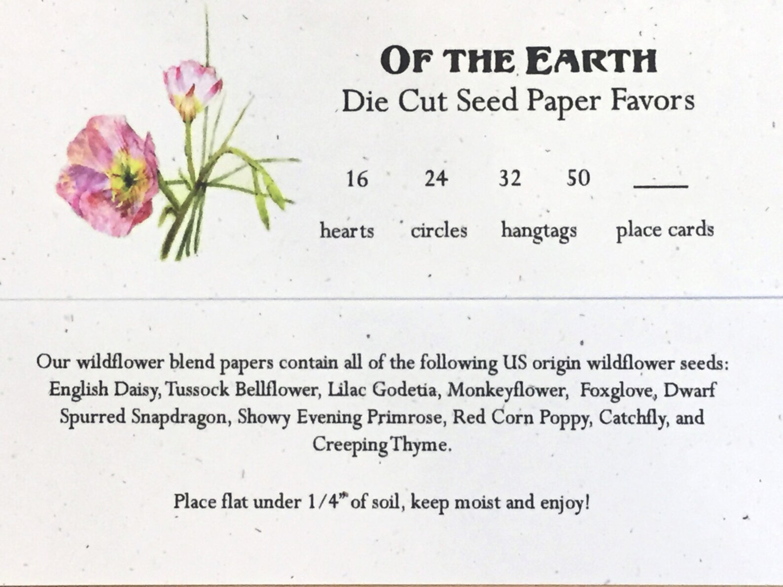 Seed Paper Tags 3 long by 1.5 wide Wildflower | Etsy
