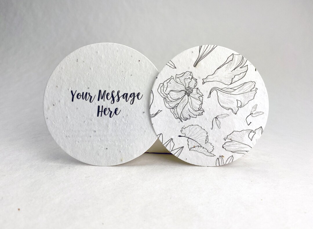 Custom, Personalized Large Seed Paper Circles | 3.25" Diameter | Your ...