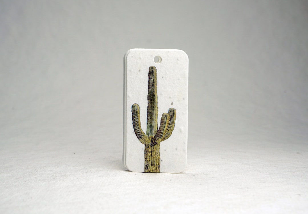Saguaro Cactus Tag Set of 10 Seed Paper Hang Tags 1.5" X 3" - Etsy