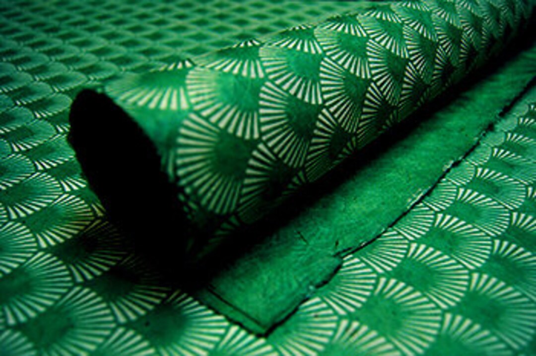 Green Fan Pattern Handmade Wrapping Paper Gift Wrap 3 or 10 Sheets ...