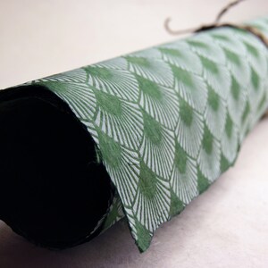 Green Fan Pattern Handmade Wrapping Paper Gift Wrap 3 or 10 Sheets ...