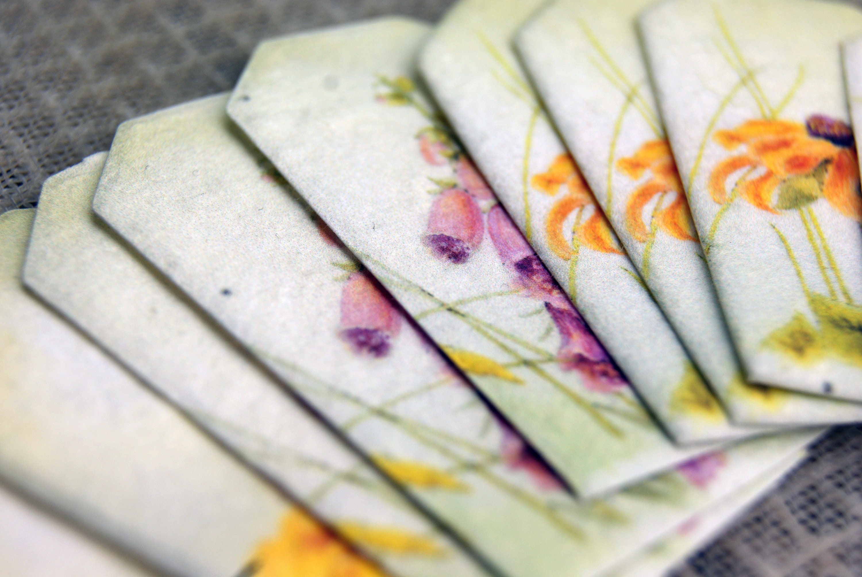 Seed Paper Gift Tag Flower Print Wedding Favor Memorial Set of - Etsy