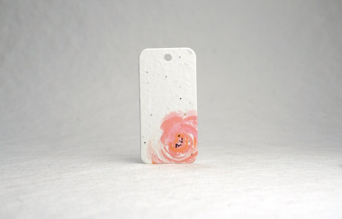 Pink Peony Flower Tag Set of 10 Seed Paper Hang Tags 1.5" X 3" Wide - Etsy