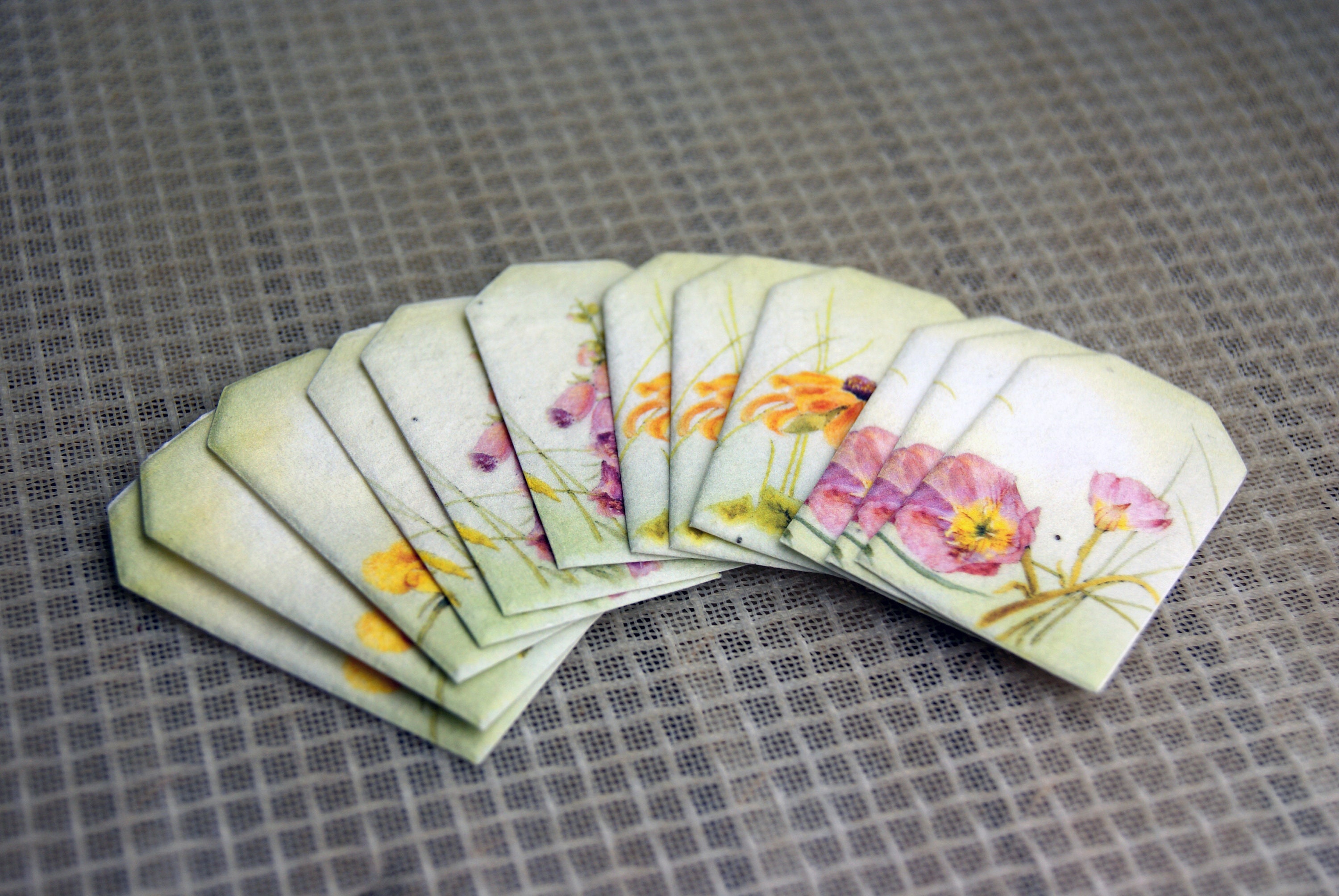 Seed Paper Gift Tag Flower Print Wedding Favor Memorial Set of - Etsy