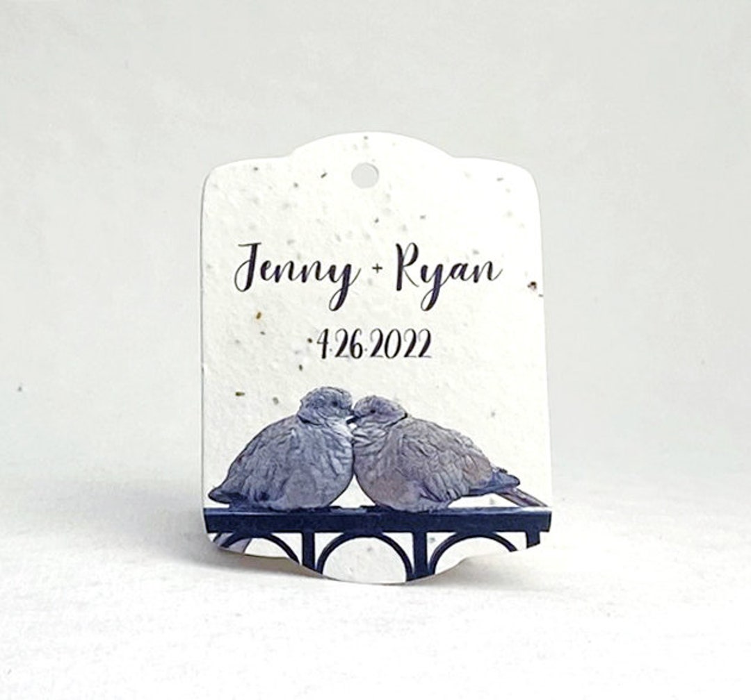 Custom, Personalized Lovebird Tags | Wildflower Seed Paper Tags | 3.25 ...