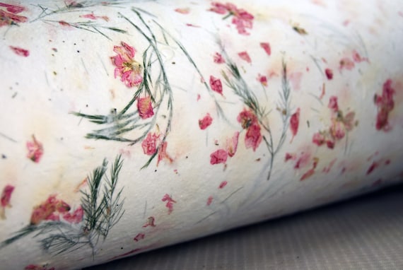 Handmade Seed Paper With Tree Fern and Pink Petals 3 Sheets - Etsy UK