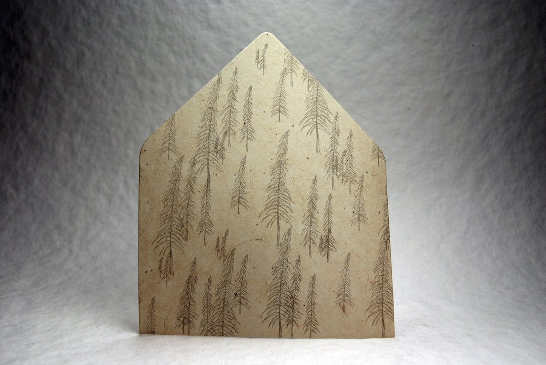 Envelope Liner Seed Paper Light Forest Tree Print Black Ink Set of 10 ...