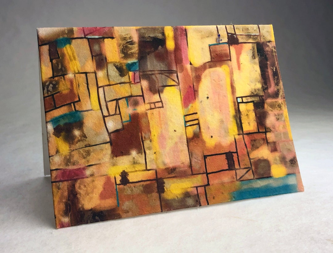 Abstract Art Print Wildflower Seed Paper Handmade Blank - Etsy