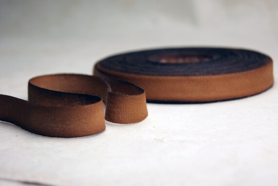 Hand Dyed Cotton Ribbon 15mm 5/8 Natural Golden Brown | Etsy