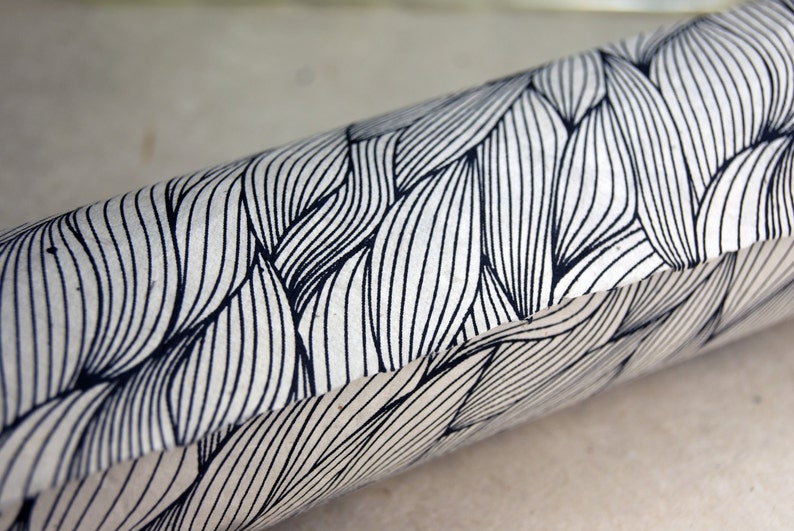 Black Wave Pattern Lotka Wrapping Paper Holiday Gift Wrap 3 Sheets ...