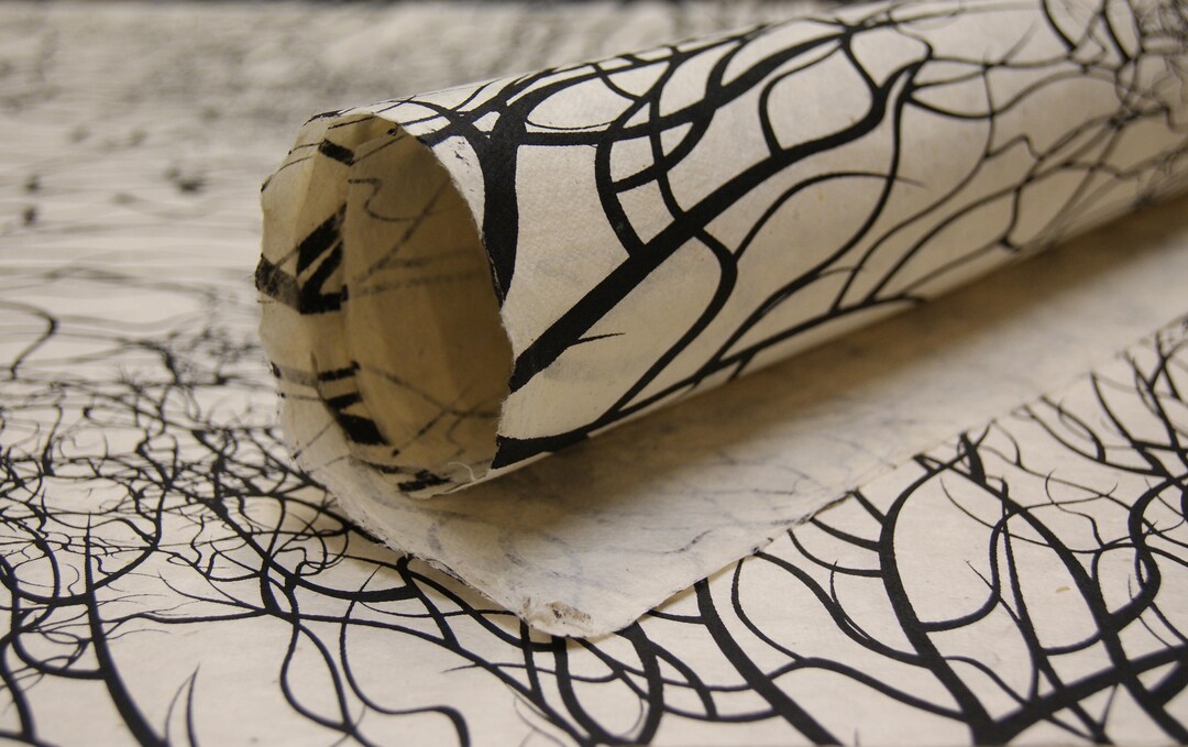 Tree Root Pattern Lotka Wrapping Paper Holiday Gift Wrap 3 Sheets Black ...