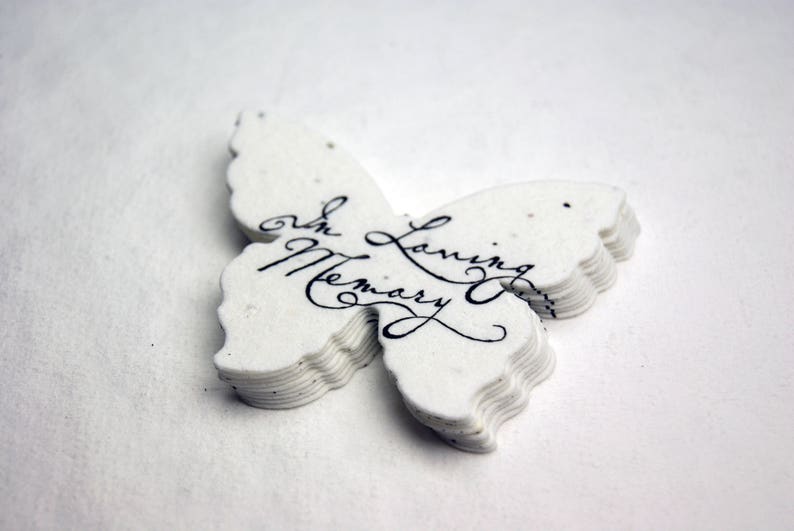 Large "in Loving Memory" Seed Paper Butterflies 3"w X 2.85"h Wildflower ...