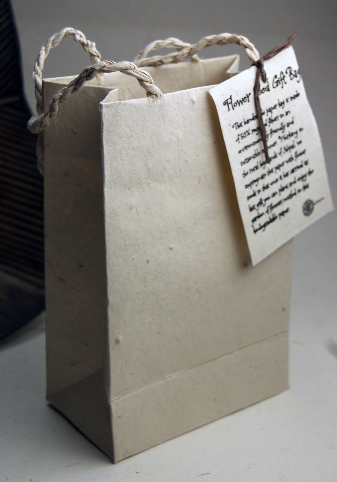 Seed Paper Holiday Gift Bag for Christmas Handmade Paper - Etsy