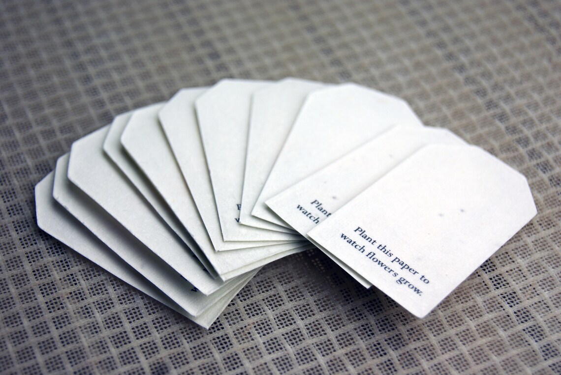 Watercolor Flower Seed Paper Gift Tag Flower Print Set of Twelve Tiny ...
