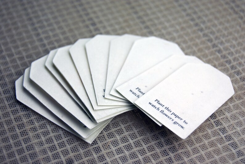 Watercolor Flower Seed Paper Gift Tag Flower Print Set of | Etsy