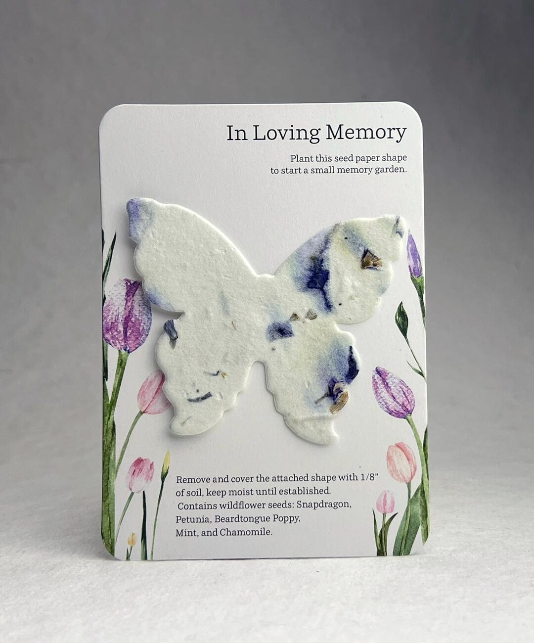 In Loving Memory Memorial Favor - Card 3.5" X 4.875" With Seed Paper ...