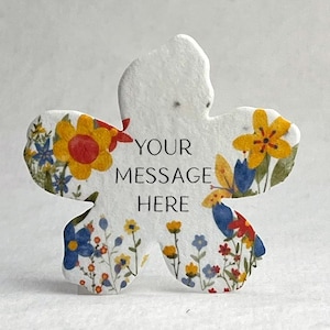 Personalized Handmade Wildflower Seed Paper - Flower Shape - 2.5" X 2.4 ...