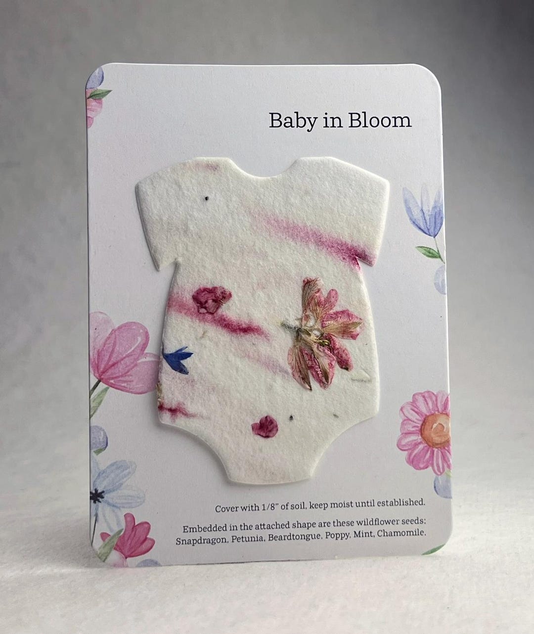 Large Custom, Personalized Baby Shower Favor - Card 5" X 7" With Seed ...
