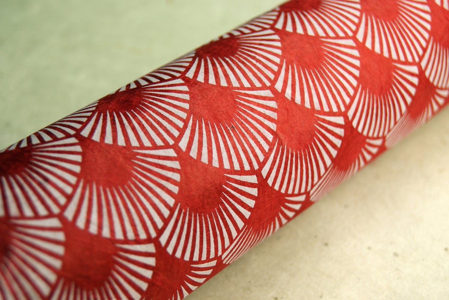 Red Fan Pattern Handmade Wrapping Paper Gift Wrap 3 or 10 - Etsy